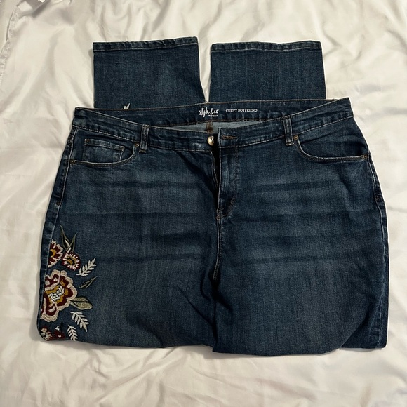 Style & Co. | Jeans | Style Co Blue Curvy Boyfriend Jeans 2w With Red ...